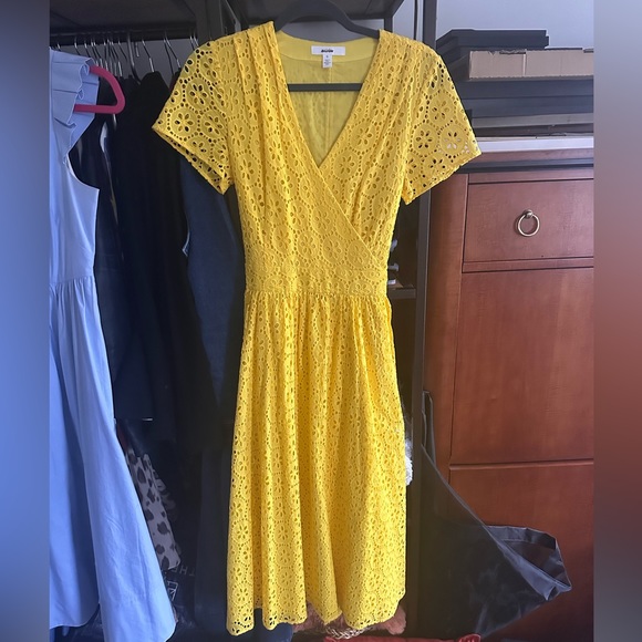 1901 | Dresses | 91 Yellow Eyelet Dress Size 6 | Poshmark